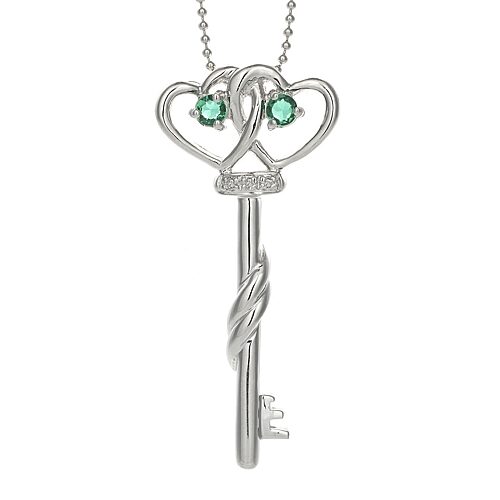 Click here for Lab-Created Emerald and Diamond-Accent Double-Hear... prices