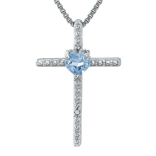 Click here for Simulated Aquamarine and Diamond-Accent Sterling S... prices