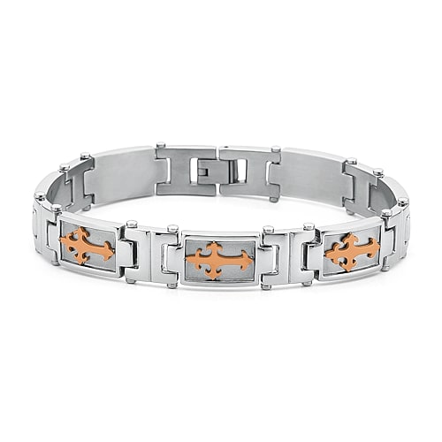 Click here for Mens Cross Bracelet Stainless Steel  One Size prices