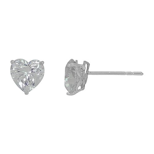 Click here for Toc 1 CT. Cubic Zirconia 10K Gold 5mm Heart Stud E... prices
