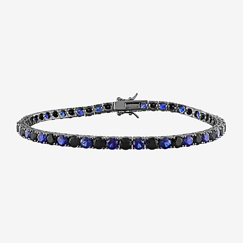 Click here for Mens Lab Created Multi Color Sapphire Sterling Sil... prices