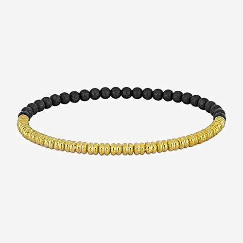 Click here for Mens 18K Gold Over Silver Titanium Stretch Bracele... prices