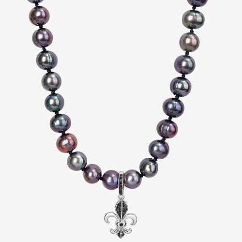 Click here for Mens Black Sterling Silver 19 Inch Strand Necklace... prices