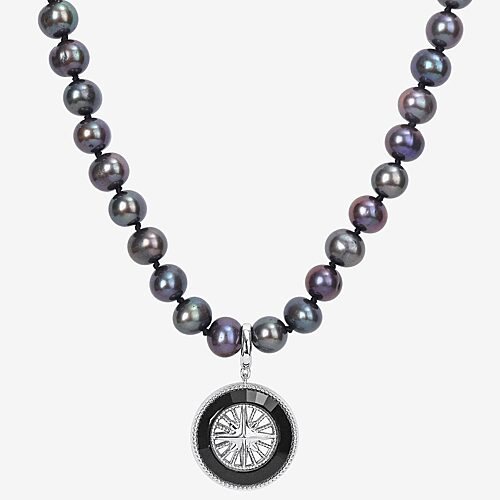 Click here for Mens Black Sterling Silver 19 Inch Strand Necklace... prices