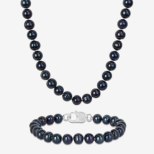 Click here for Mens Dyed Black Cultured Freshwater Pearl Sterling... prices