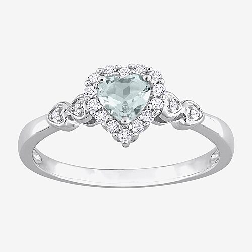 Click here for Womens Diamond Accent Genuine Blue Aquamarine Ster... prices
