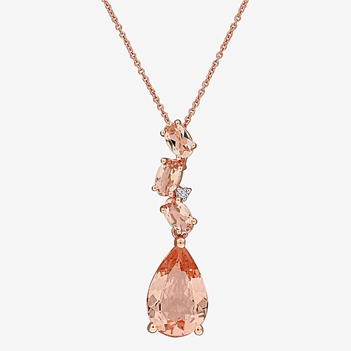 Click here for Womens Diamond Accent Genuine Pink Morganite 10K G... prices