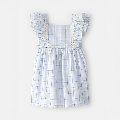 Click here for Carters Girls Toddler 2T-5T Ruffle-Sleeve Plaid Dr... prices