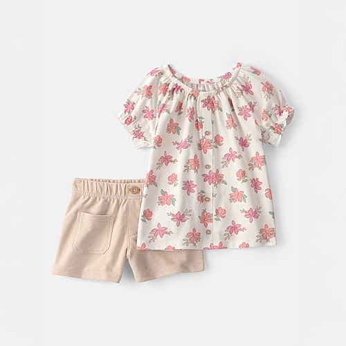 Click here for Carters Floral Toddler Girls 2-pc. Short Set  4t... prices