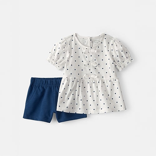 Click here for Carters Girls Toddler 2T-5T Polka Dots Top & Short... prices