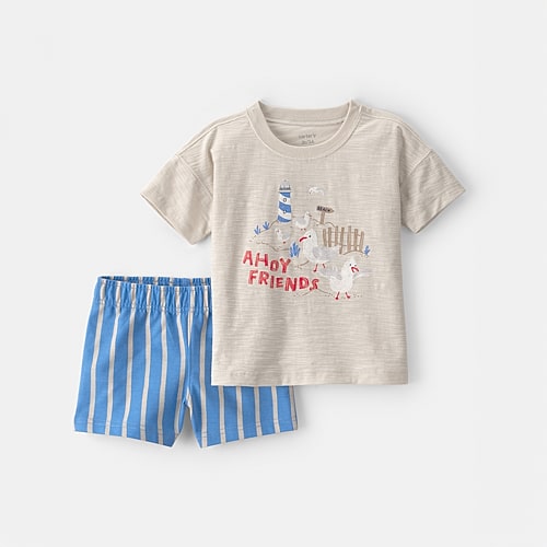 Click here for Toddler Boy Carters(R) Ahoy Friends Top & Shorts S... prices