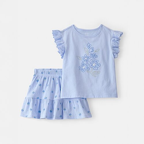 Click here for Carters Toddler Girls 2-pc. Skort Set  2t  Blue prices