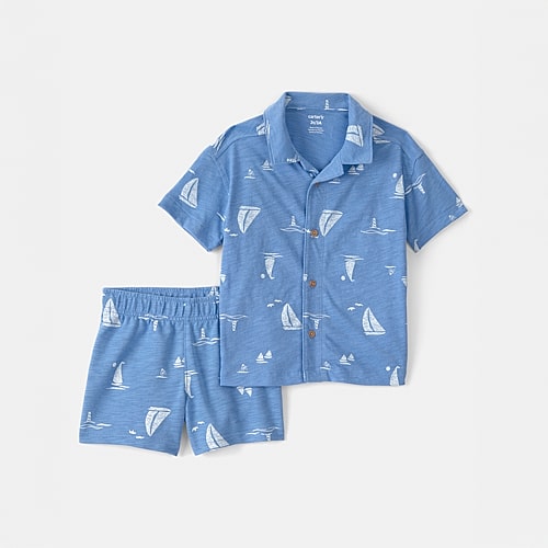 Click here for Toddler Boy Carters(R) Sail Boat Polo & Short Set prices