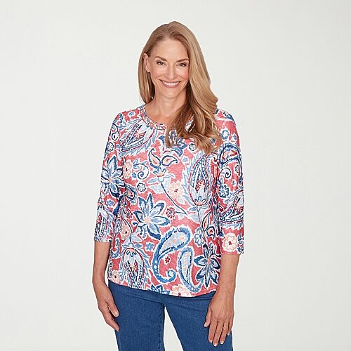 Click here for Alfred Dunner Austin Womens Round Neck 3/4 Sleeve... prices
