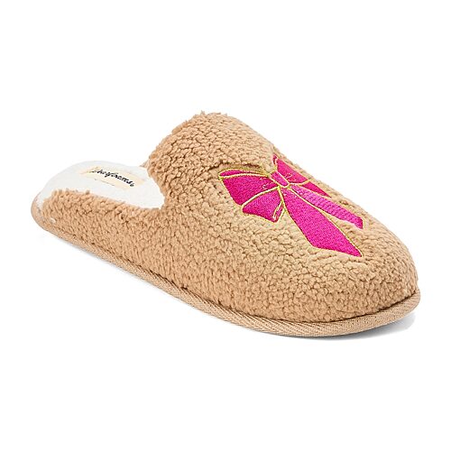 Click here for Dearfoams Teddy Heart Scuff Womens Memory Foam Sli... prices