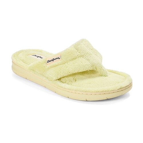 Click here for Dearfoams Womens Wrenley Terry Thong Slippers - Da... prices