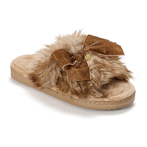 Click here for Dearfoams Womens Memory Foam Slip-On Slippers  X-l... prices