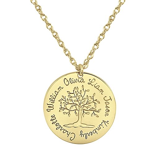 Click here for Personalized Womens Round Family Tree Name Pendant... prices