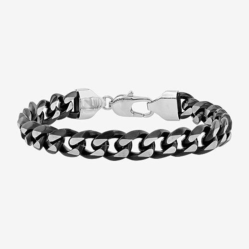 Click here for Stainless Steel Solid Curb Chain Bracelet  One Siz... prices