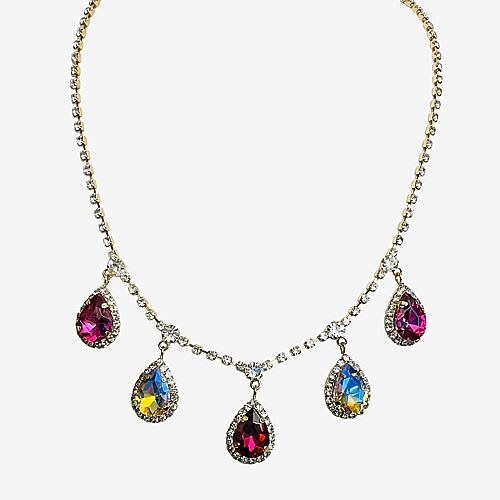 Click here for Bijoux Bar Gold Tone Womens Pink 15 Inch Statement... prices
