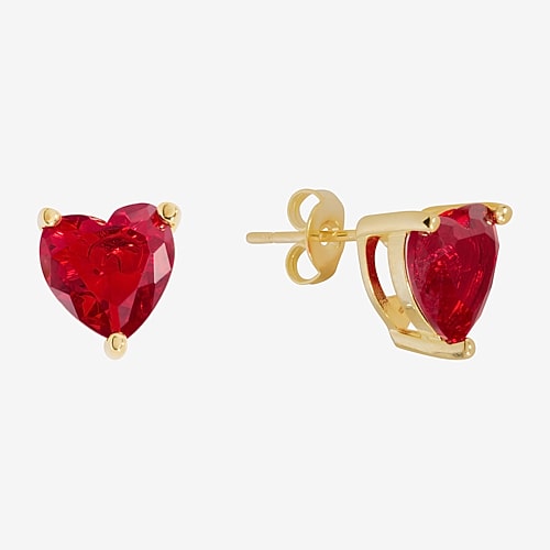 Click here for Sparkle Allure Red Cubic Zirconia 14K Gold Over Br... prices