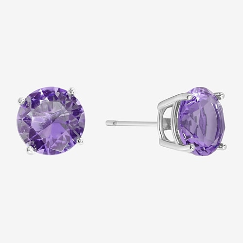 Click here for Sparkle Allure Purple Cubic Zirconia 9mm Stud Earr... prices