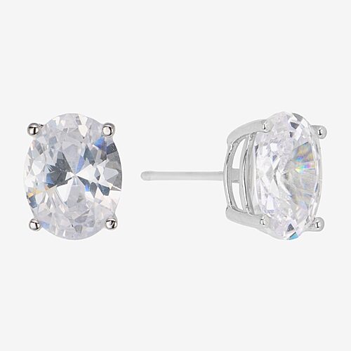 Click here for Sparkle Allure Cubic Zirconia 9mm Oval Stud Earrin... prices