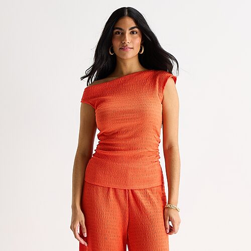 Click here for Bold Elements Womens Asymmetrical Neck Short Sleev... prices