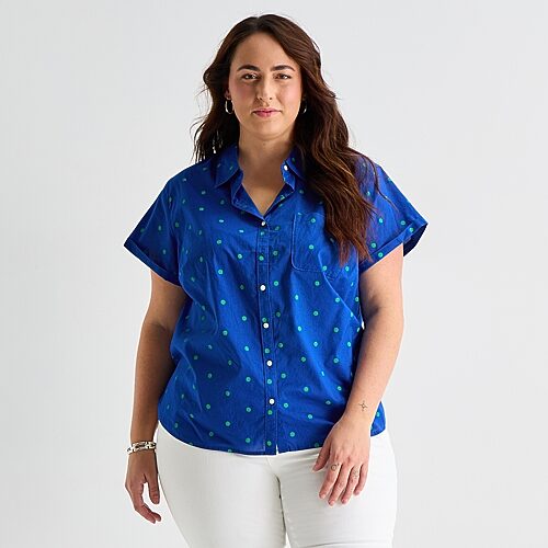 Click here for St. Johns Bay Womens Plus Roll Short Sleeve Regula... prices