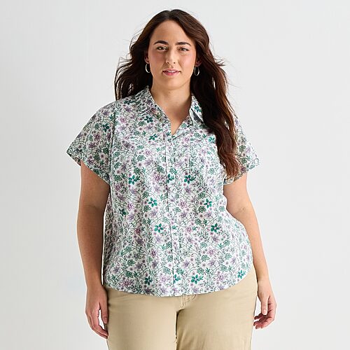 Click here for St. Johns Bay Womens Plus Roll Short Sleeve Regula... prices