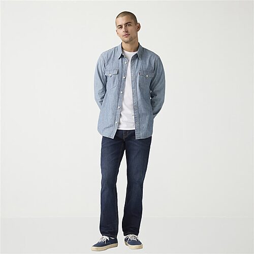 Levis Mens 559 Stretch Fabric Straight Leg Relaxed Fit Jean  33 34  Blue