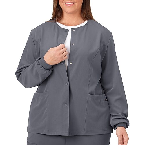 Click here for Jockey 2356 Snap Front Womens Plus Scrub Jackets... prices
