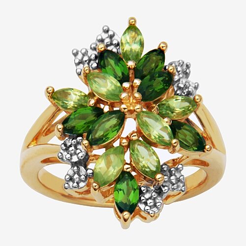 Click here for Womens Genuine Green Peridot 18K Gold Over Silver... prices