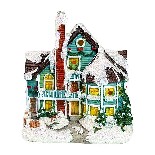 Click here for Northlight 5.5in Green Led Snowy House Decoration... prices