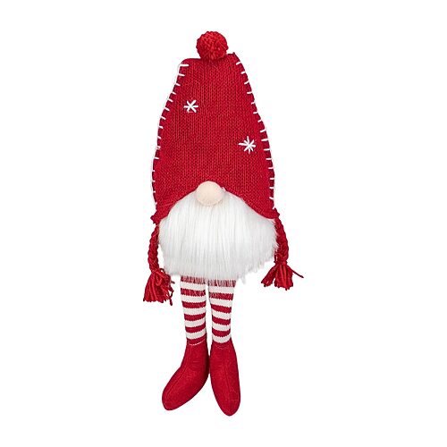 Northlight 18-Inch Plush Red And White Sitting Christmas Tabletop Decoration Christmas Gnome  One Size  Red