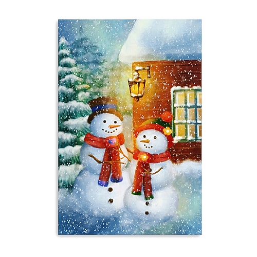 Click here for Lumaprints Snow Couple Canvas Art  One Size  White prices