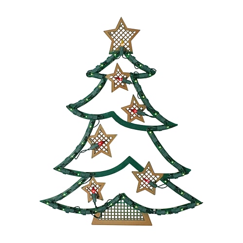 Click here for Northlight 17.75in Lighted Green And Gold Tree Wit... prices