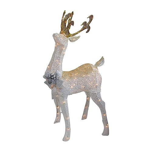 Click here for Northlight 48in White And Gold Lighted Standing Bu... prices