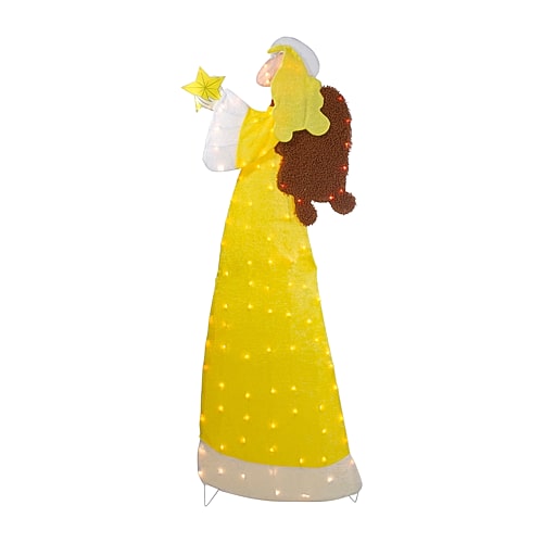 Click here for Northlight 72in Lighted 2d Yellow Chenille Angel C... prices