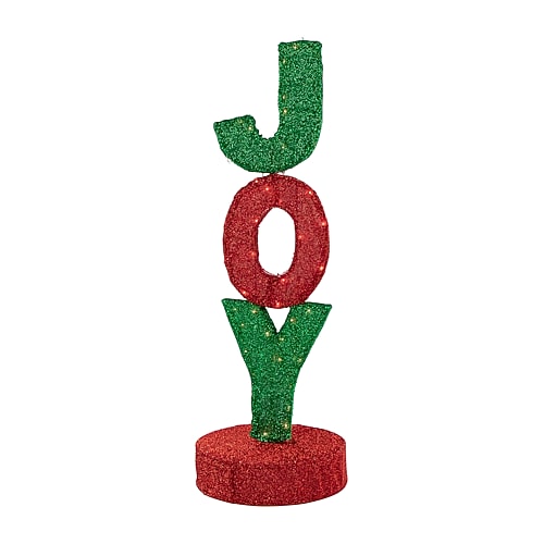 Click here for Northlight 39in Lighted Red And Green Joy Sign Chr... prices