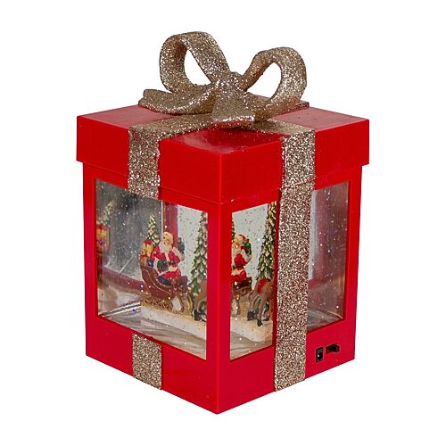 Click here for Northlight 7in Red Gift Box With Reindeer Santa Ch... prices