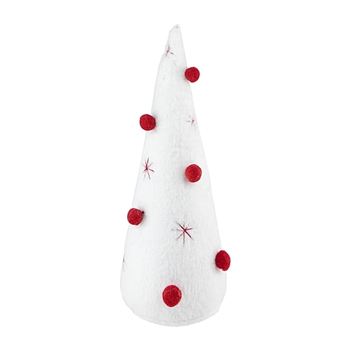 Click here for Northlight 11in White Plush Christmas Cone Tree Wi... prices