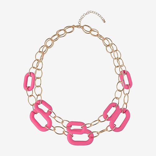 Click here for Mixit Womens 19 Inch Link Necklace  One Size  Pink prices
