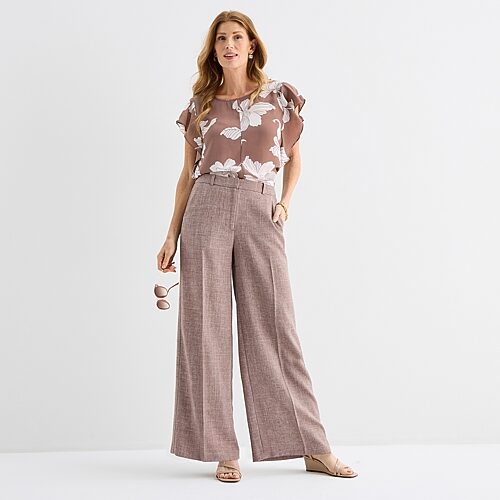 Click here for Liz Claiborne Womens Wide Leg Mid Rise Trouser  18... prices