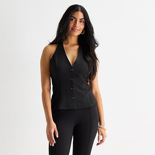 Click here for Bold Elements Womens Halter Vest  Large  Black prices
