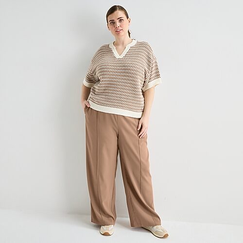 Click here for Stylus Womens Plus Wide Leg Mid Rise Trouser  1x... prices
