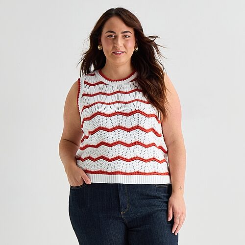Click here for St. Johns Bay Plus Womens Crew Neck Sleeveless Che... prices