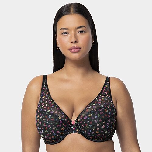 Click here for Curvy Couture Sheer Mesh Plunge T-Shirt Bra- 1310... prices