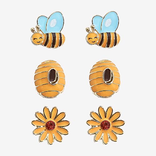 Click here for Mixit Spring Bee Hive Womens Flower 3 Pair Earring... prices