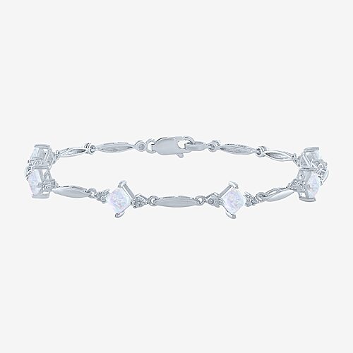 Click here for Womens Lab Created White Opal Sterling Silver Tenn... prices